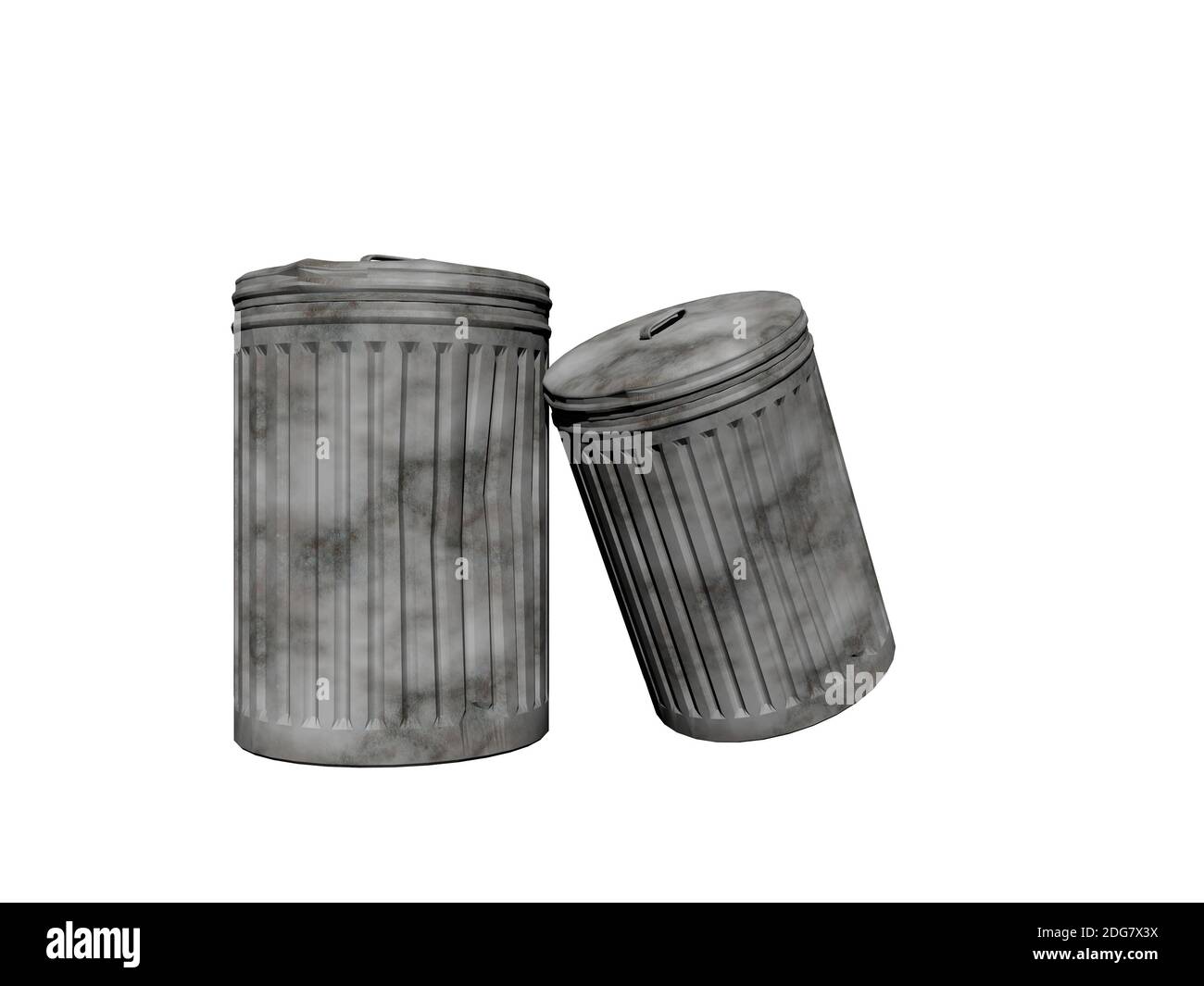 Two trash can - 3d render Stock Photo - Alamy