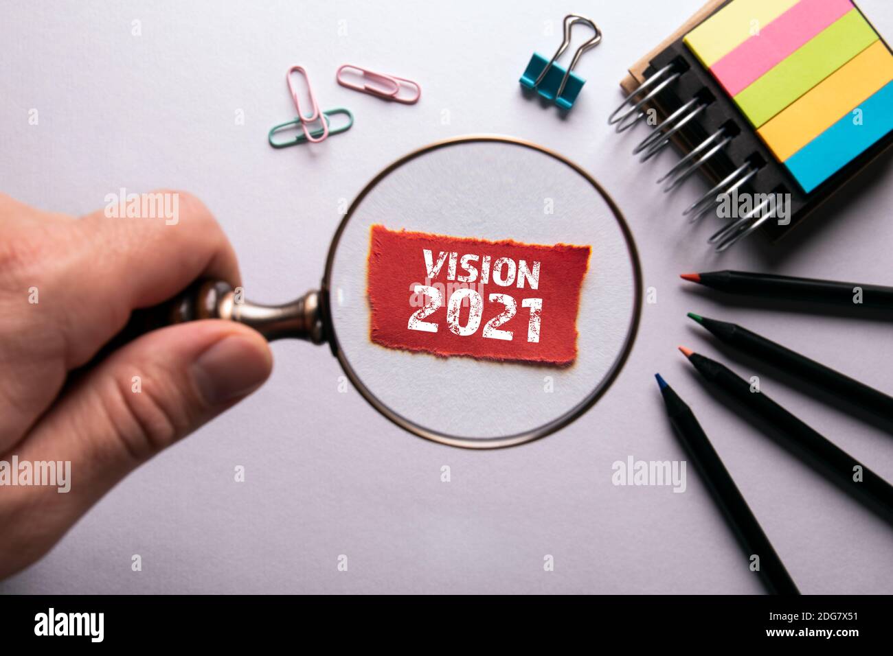 VISION 2021. New year, business, plans and opportunities concept ...