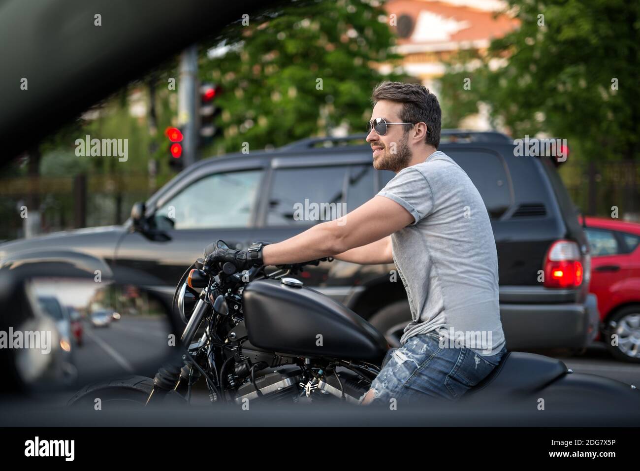 Traffic motorcyclist hi-res stock photography and images - Alamy