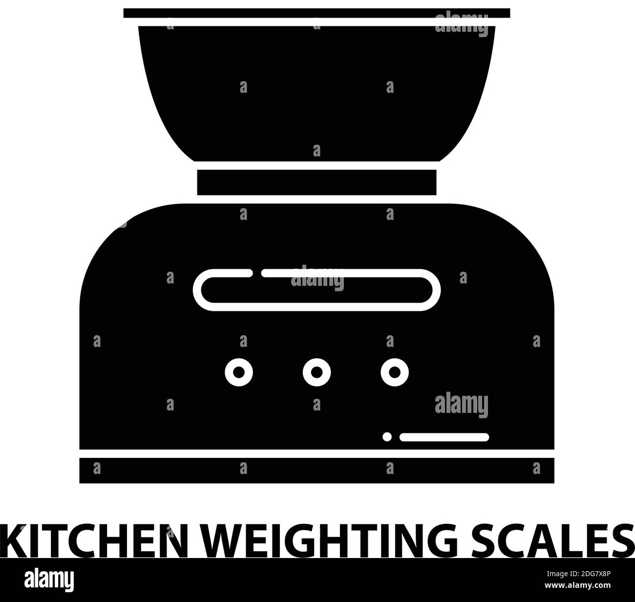 kitchen weighting scales icon, black vector sign with editable strokes ...