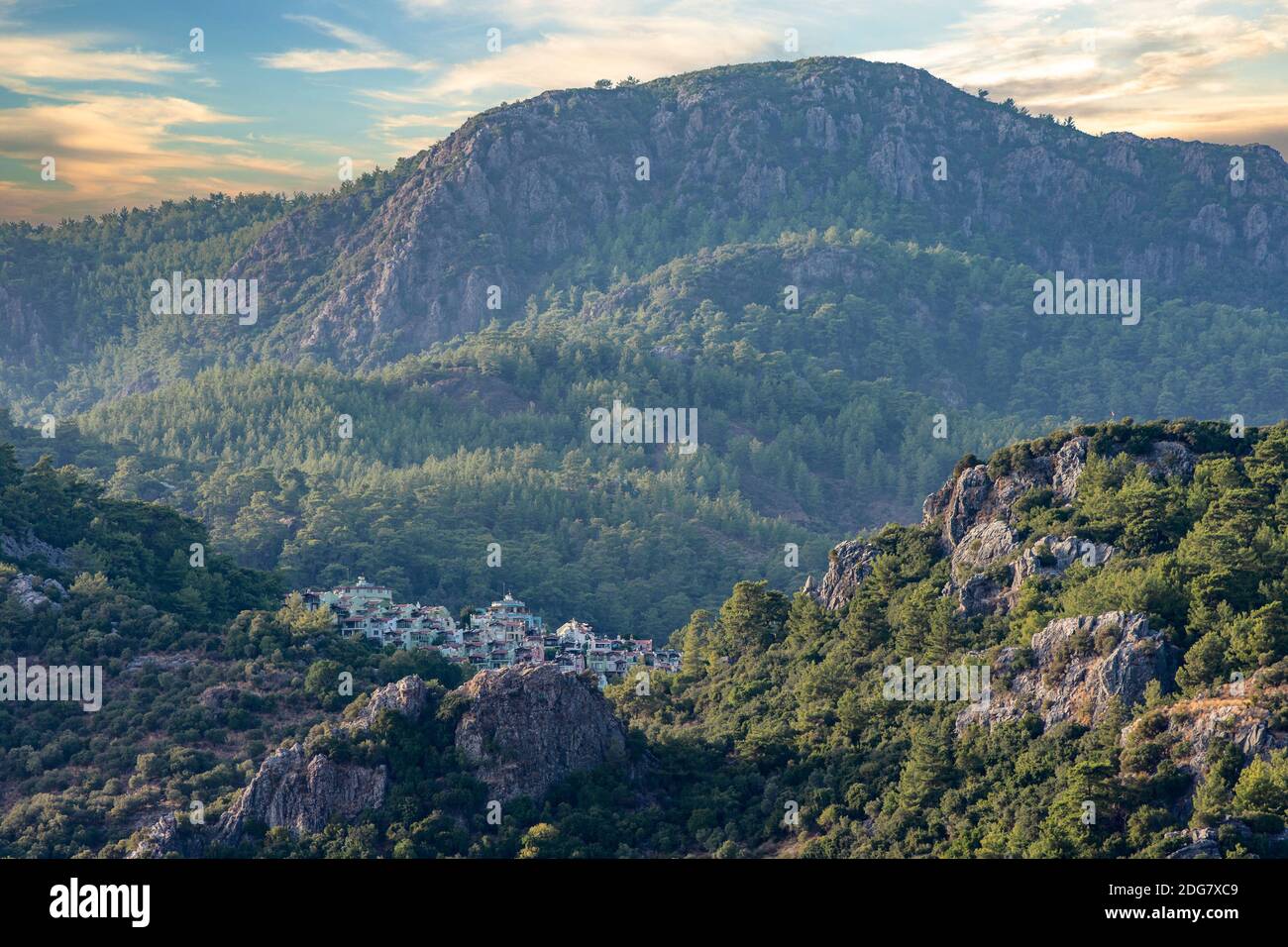 Scenic landscape with mountain. holiday vacation background concept ...