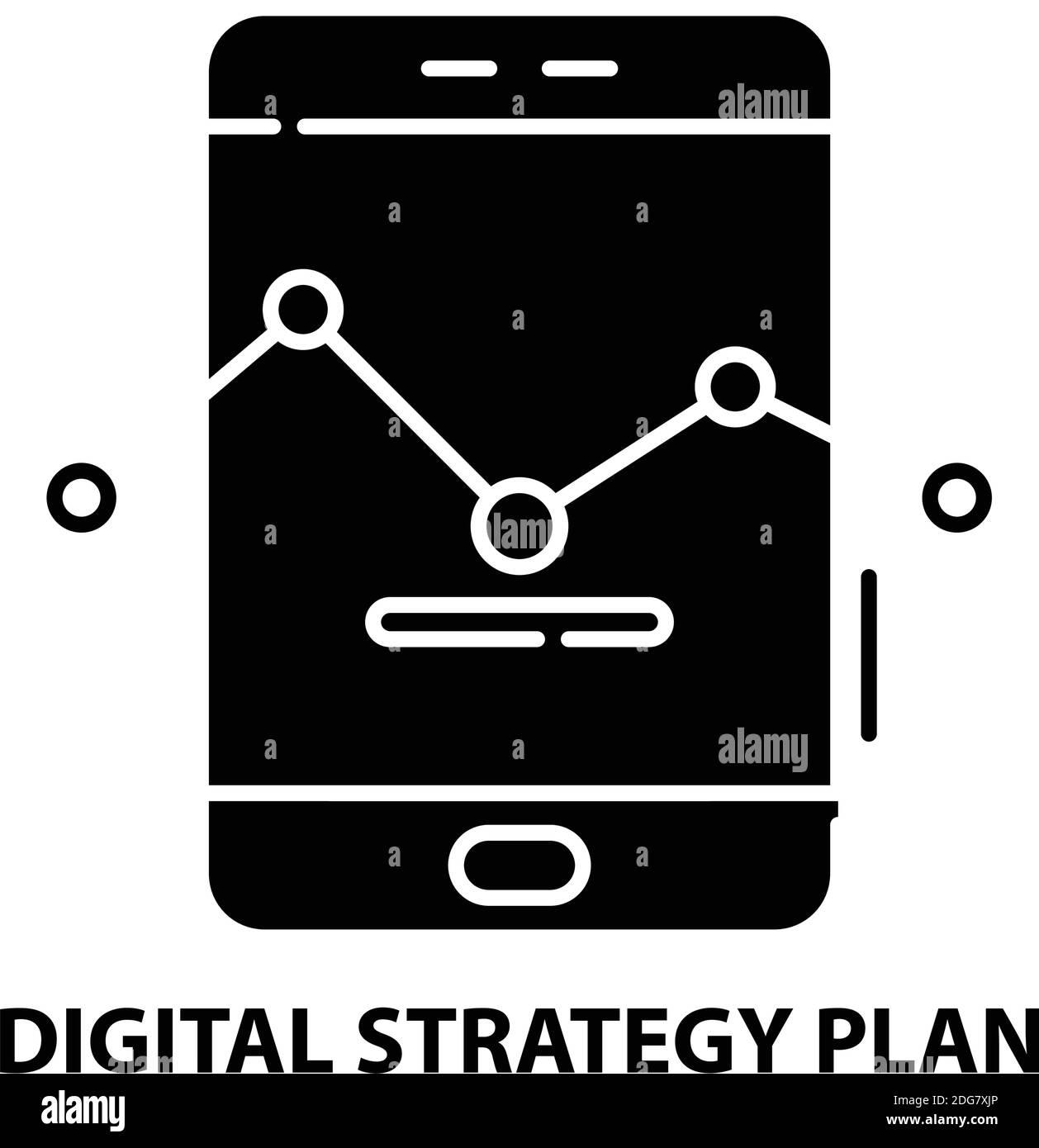 digital strategy plan icon, black vector sign with editable strokes ...