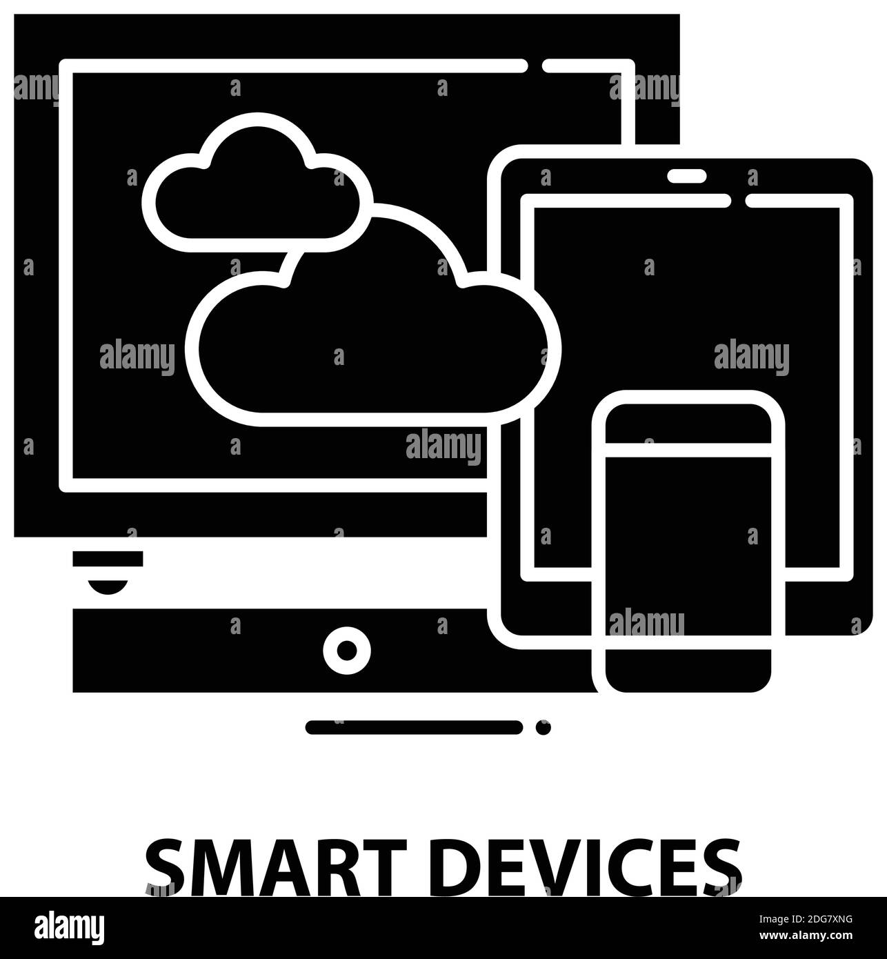 smart devices icon, black vector sign with editable strokes, concept ...