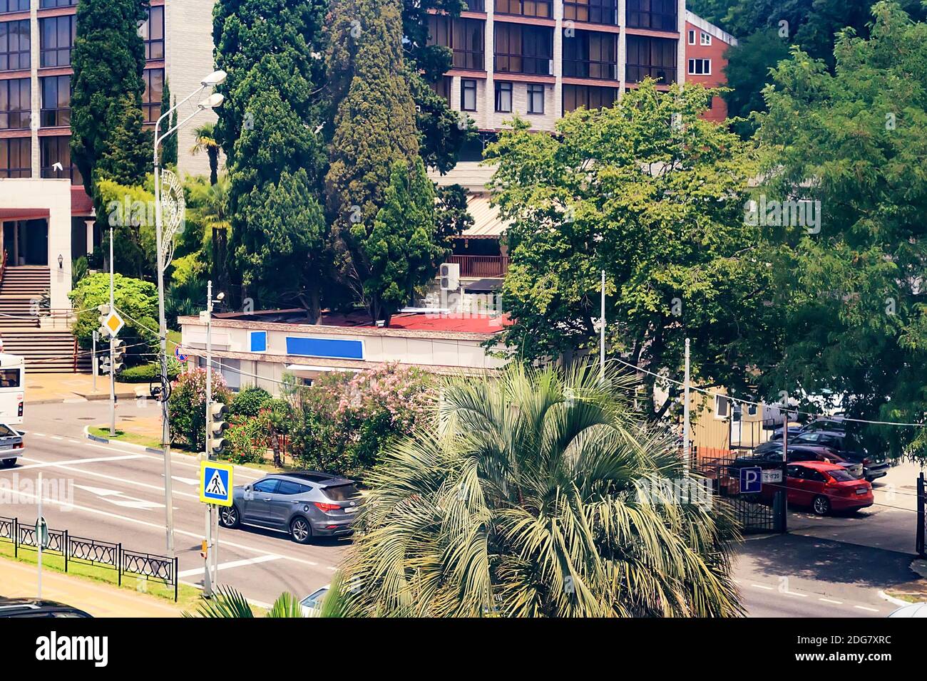 Street in the resort town. The view from the top Stock Photo - Alamy