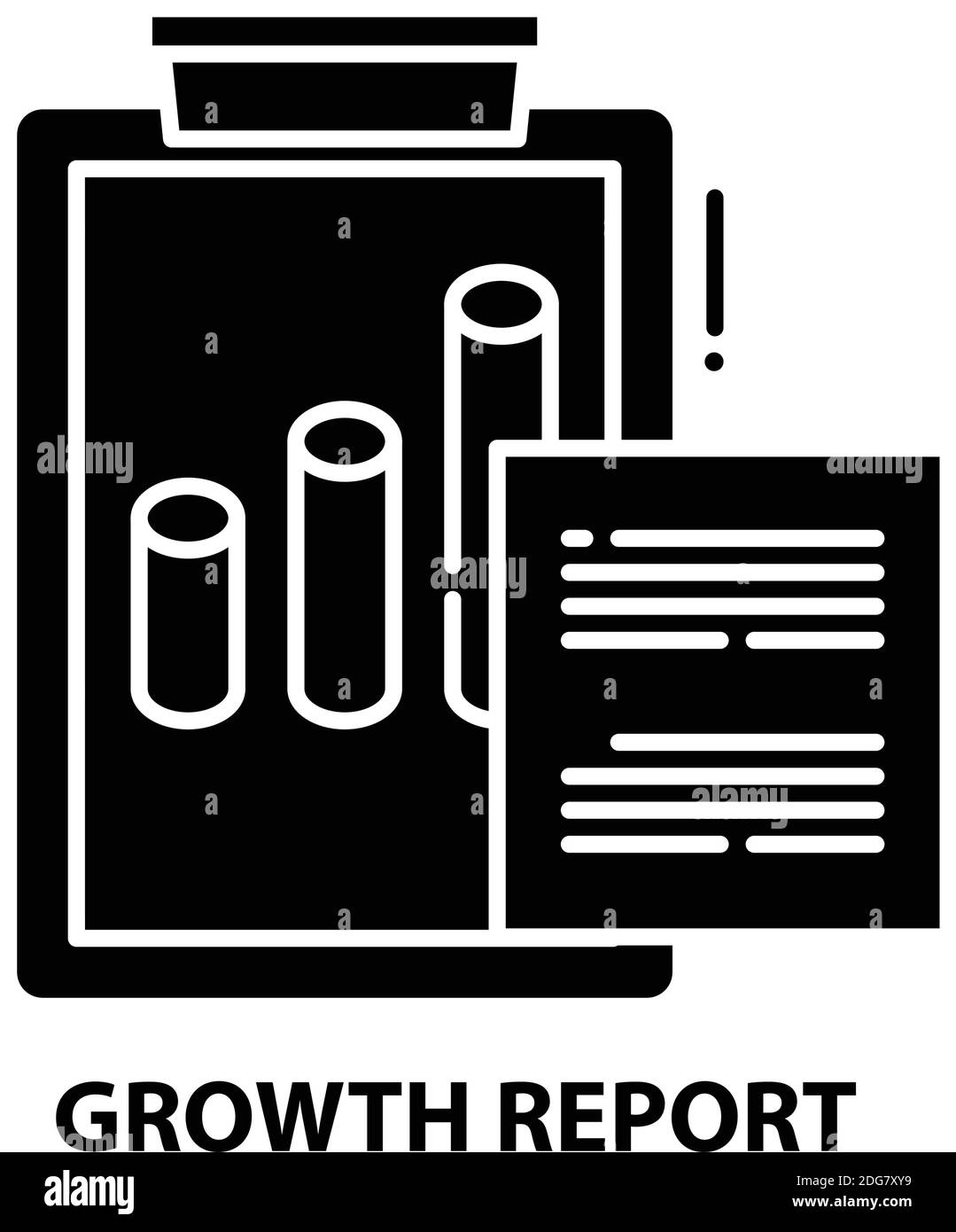 growth report icon, black vector sign with editable strokes, concept ...
