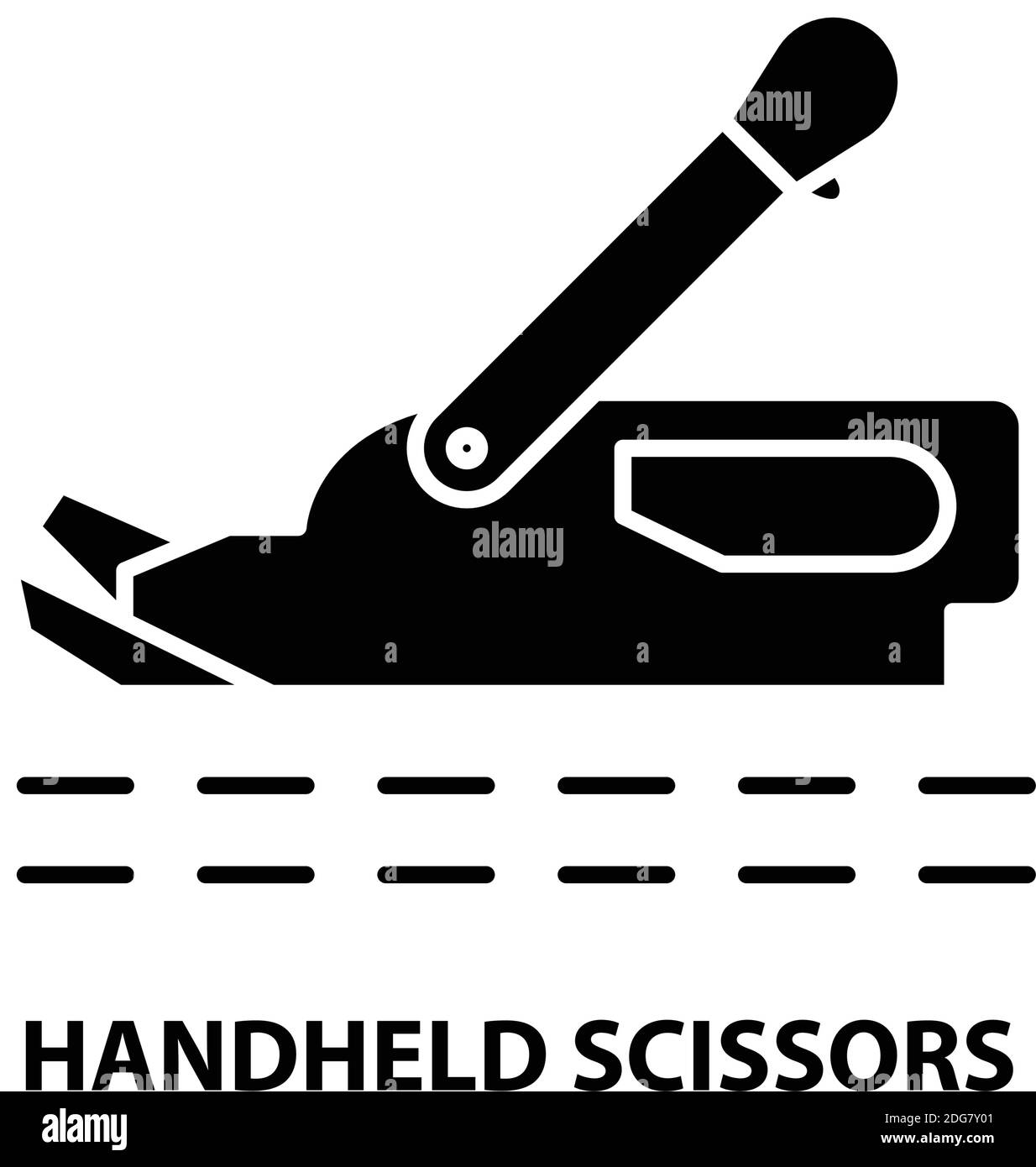 handheld scissors icon, black vector sign with editable strokes ...