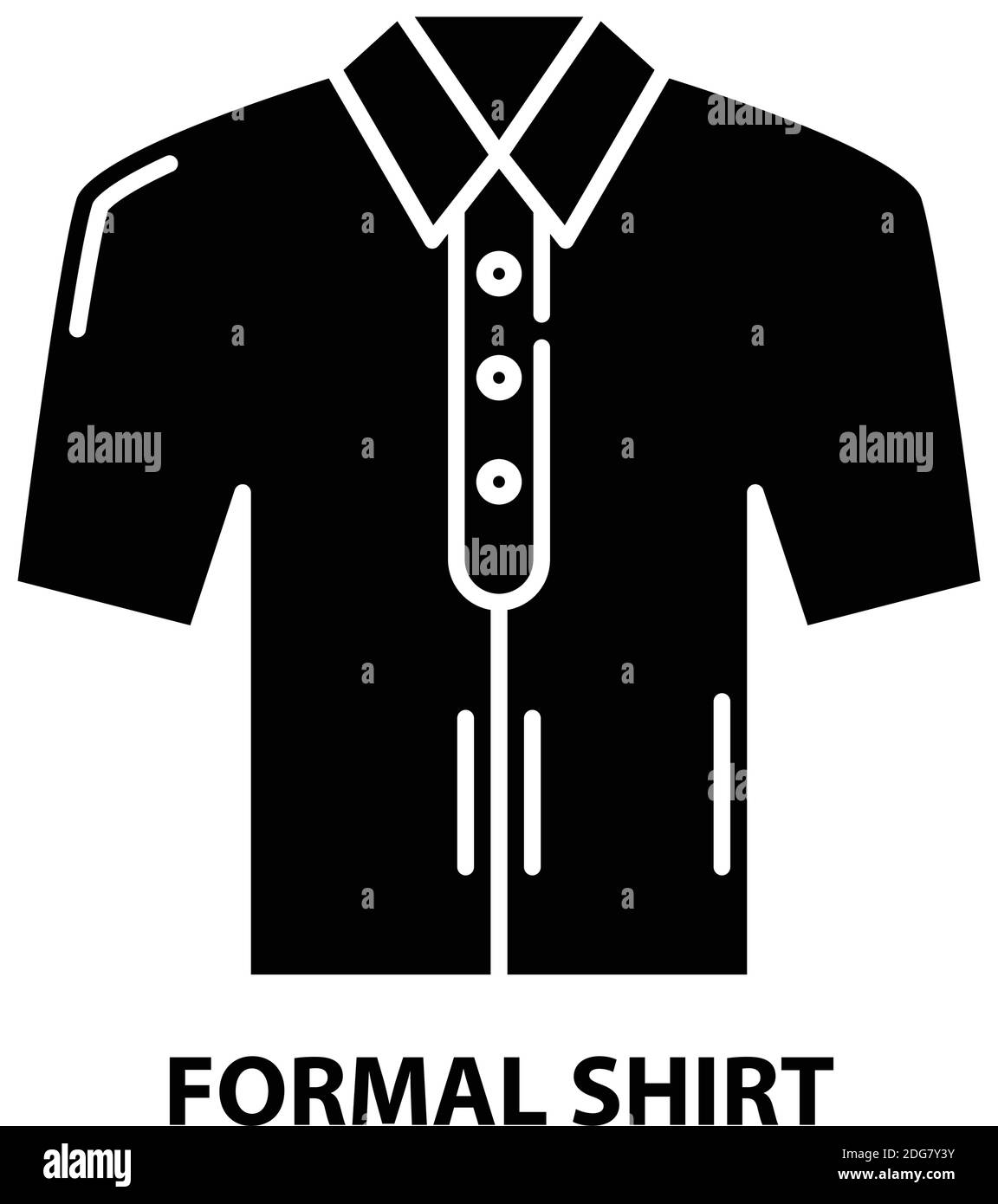 formal shirt icon, black vector sign with editable strokes, concept ...