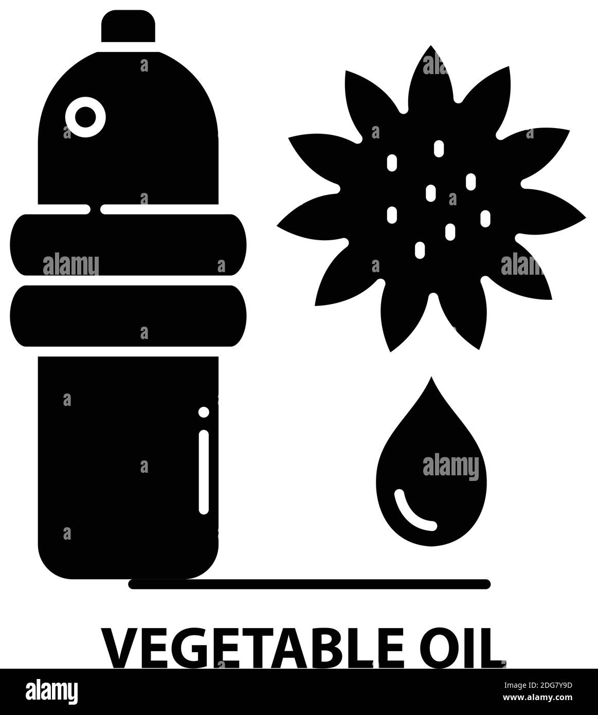 vegetable oil icon, black vector sign with editable strokes, concept ...