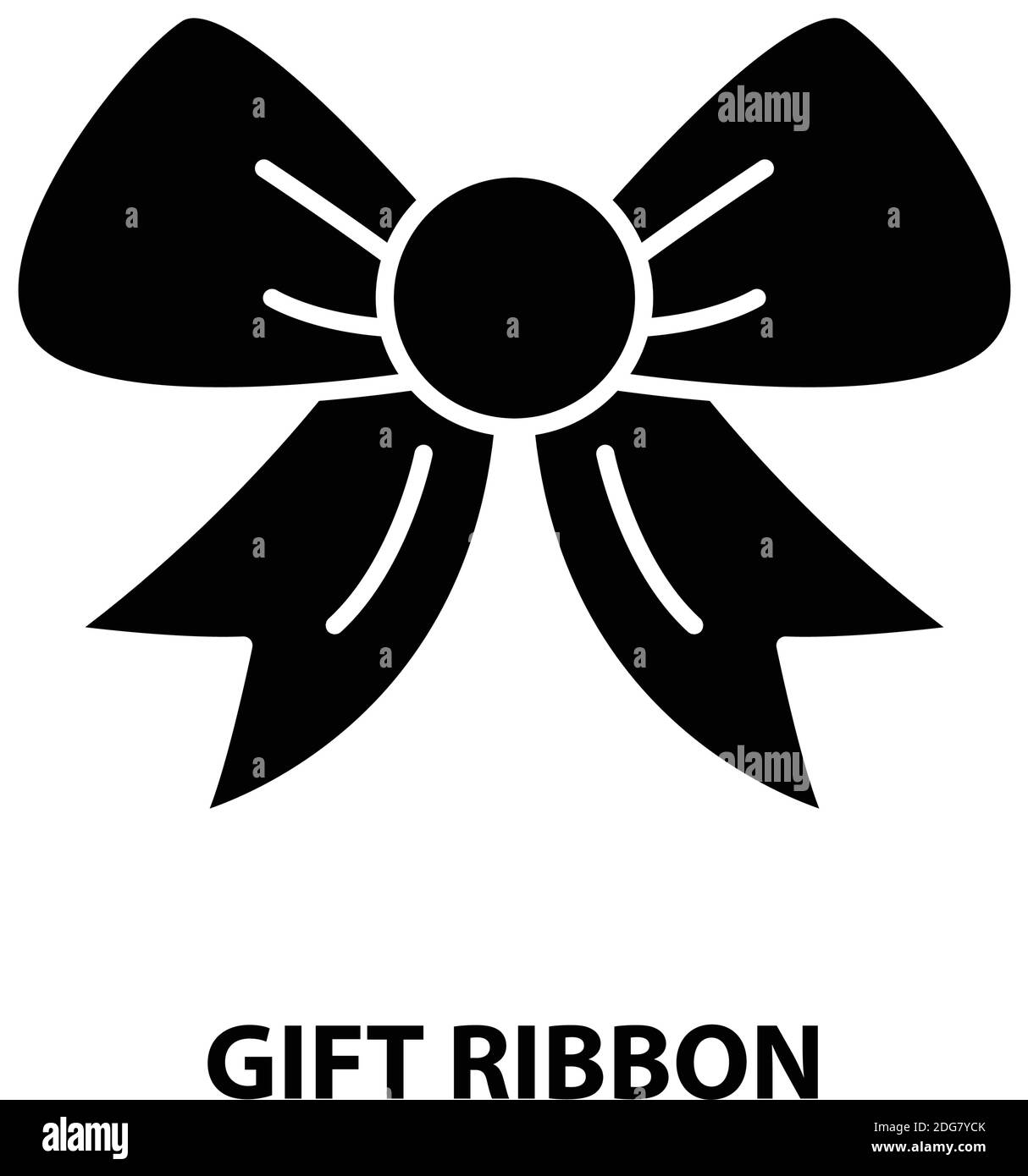 gift ribbon icon, black vector sign with editable strokes, concept ...