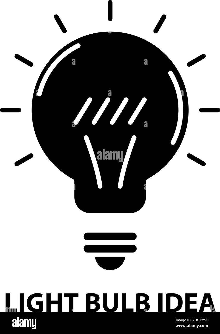 light bulb idea icon, black vector sign with editable strokes, concept ...