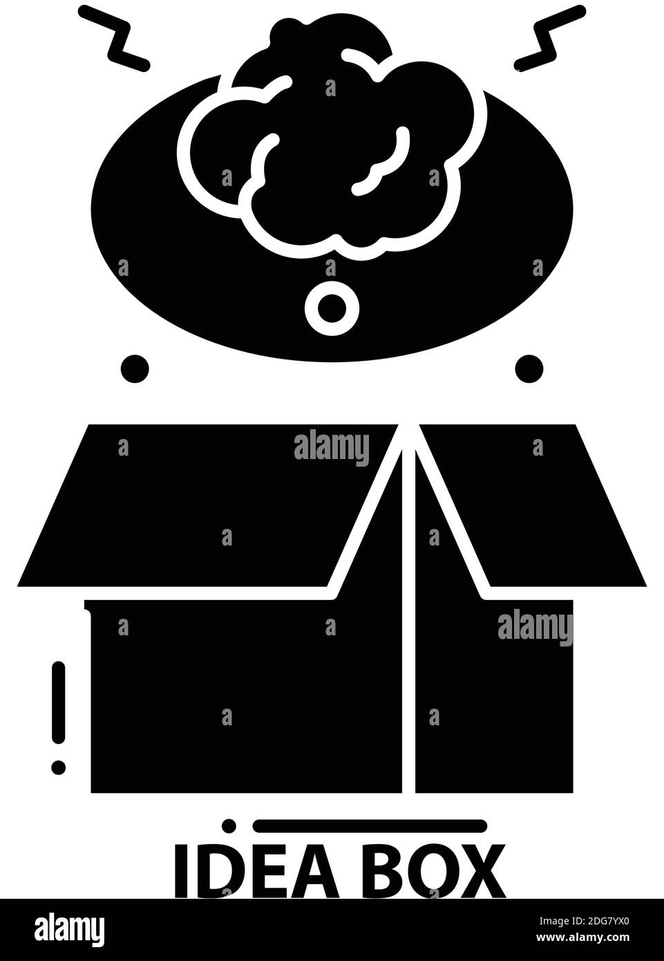 idea box symbol icon, black vector sign with editable strokes, concept ...
