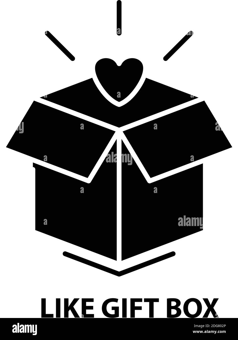 like gift box icon, black vector sign with editable strokes, concept ...