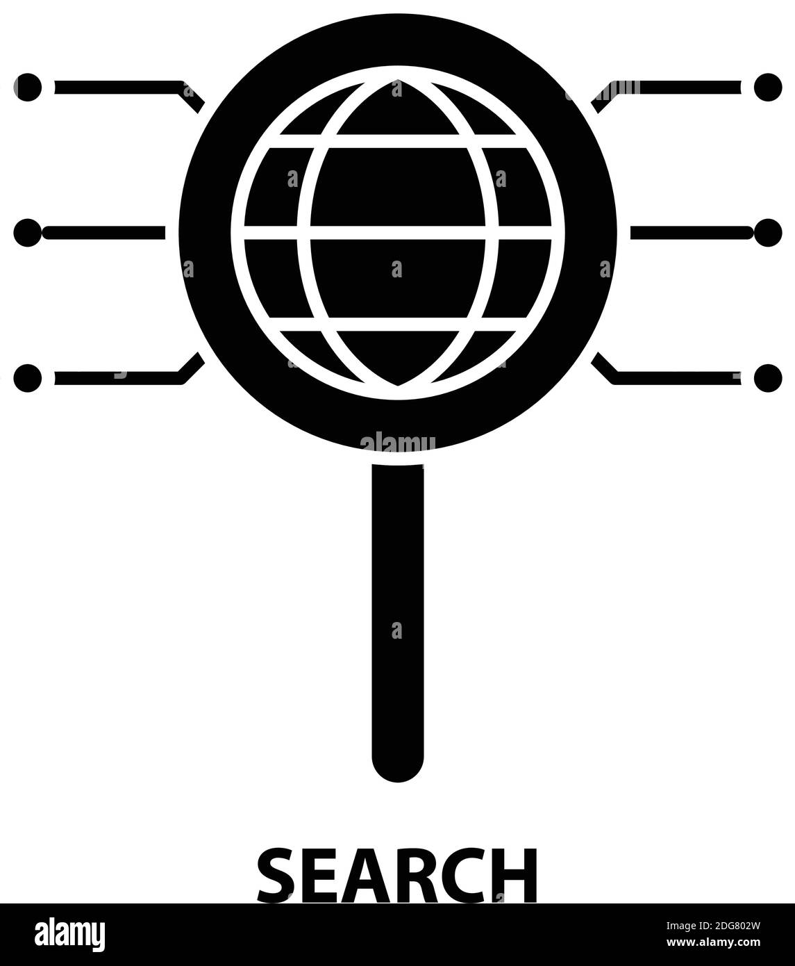 search icon, black vector sign with editable strokes, concept ...