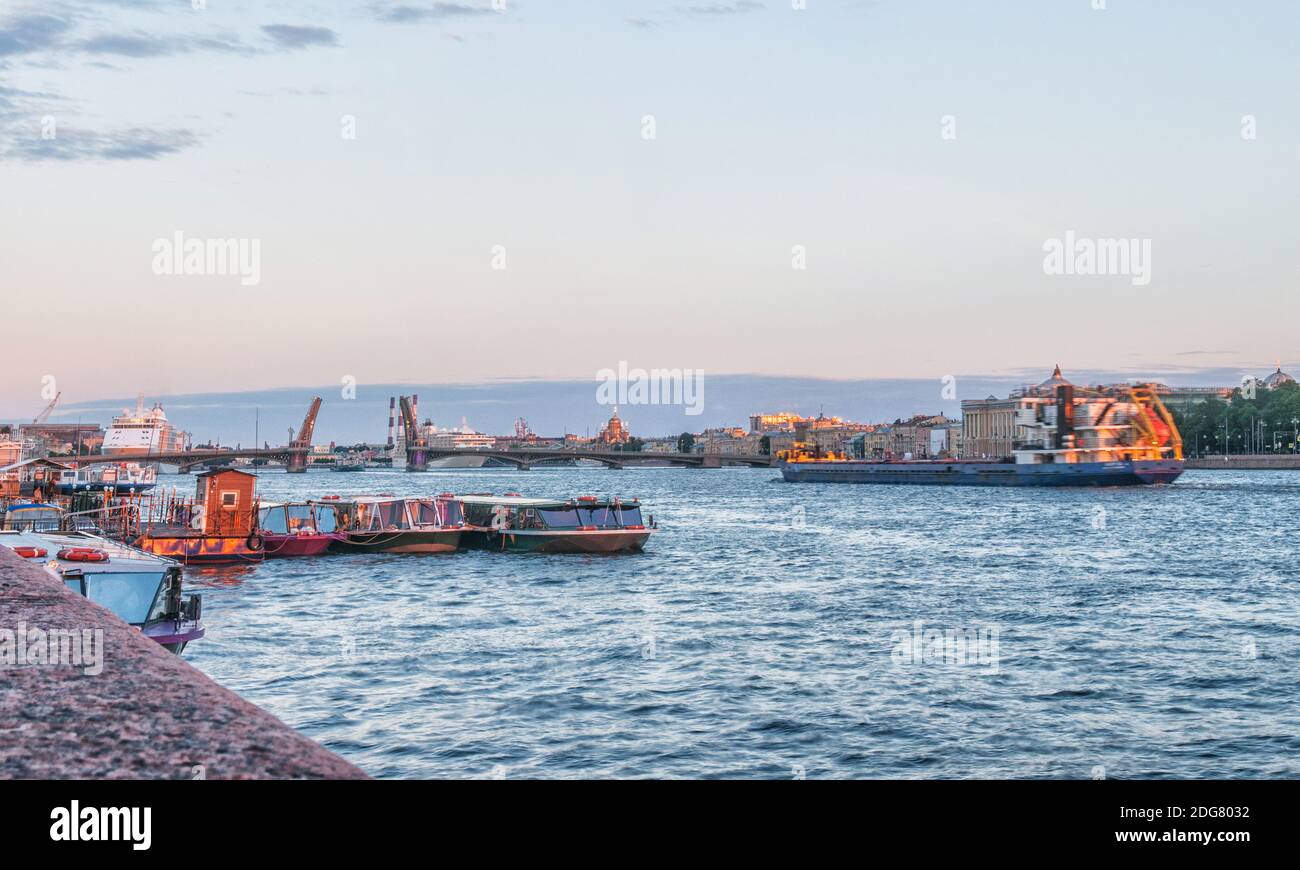 The Blagoveshchensky (Annunciation) Bridge during the White Nights in ...