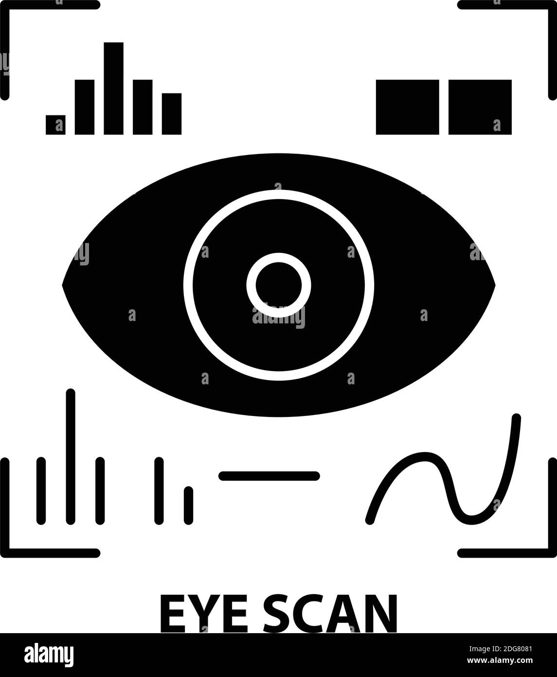 eye scan icon, black vector sign with editable strokes, concept ...