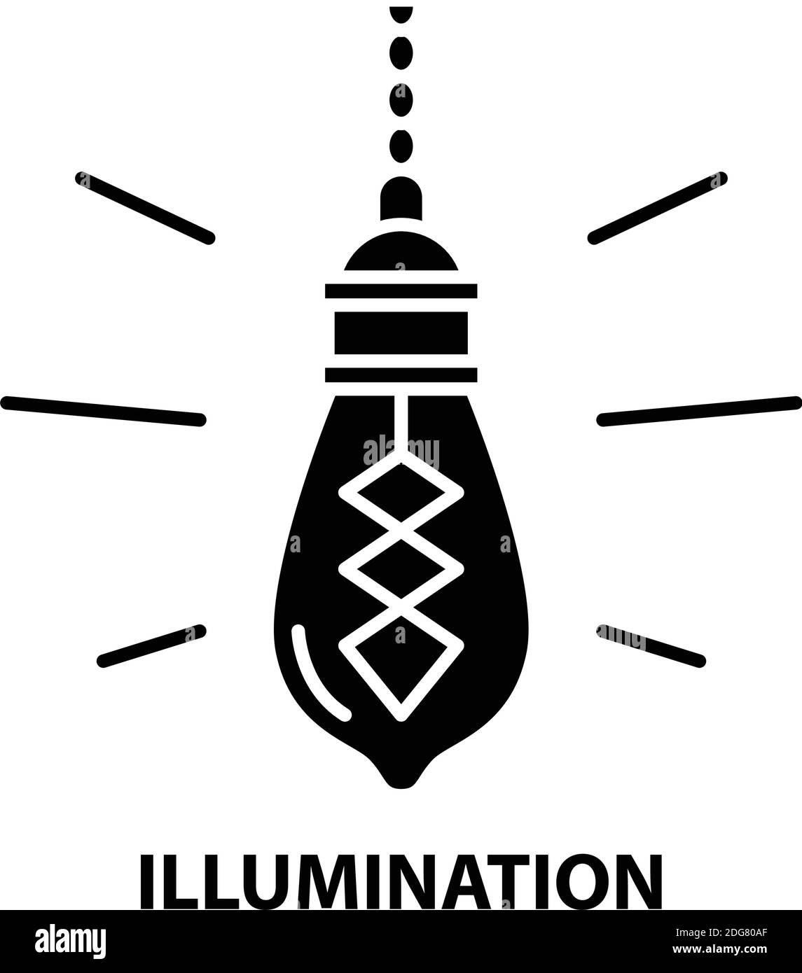 illumination symbol icon, black vector sign with editable strokes ...