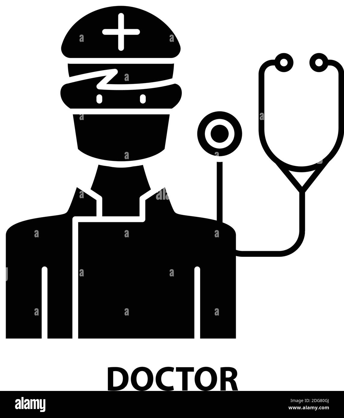 doctor icon, black vector sign with editable strokes, concept ...