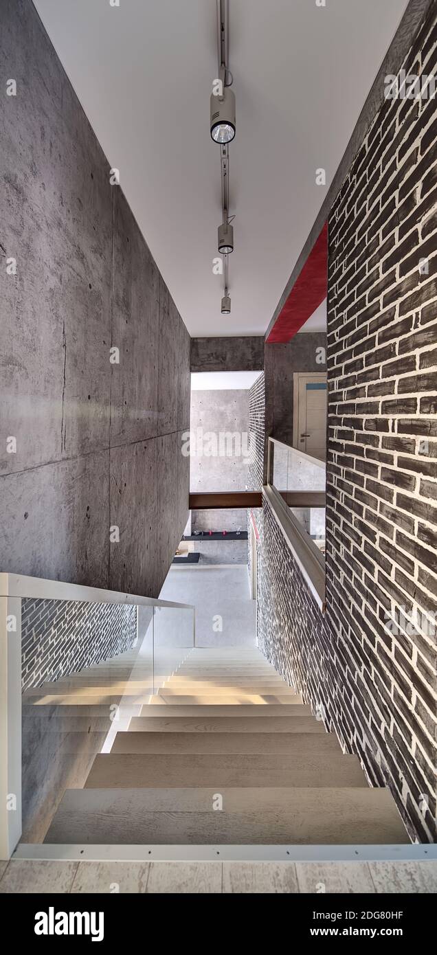 Wooden stair to first floor Stock Photo - Alamy