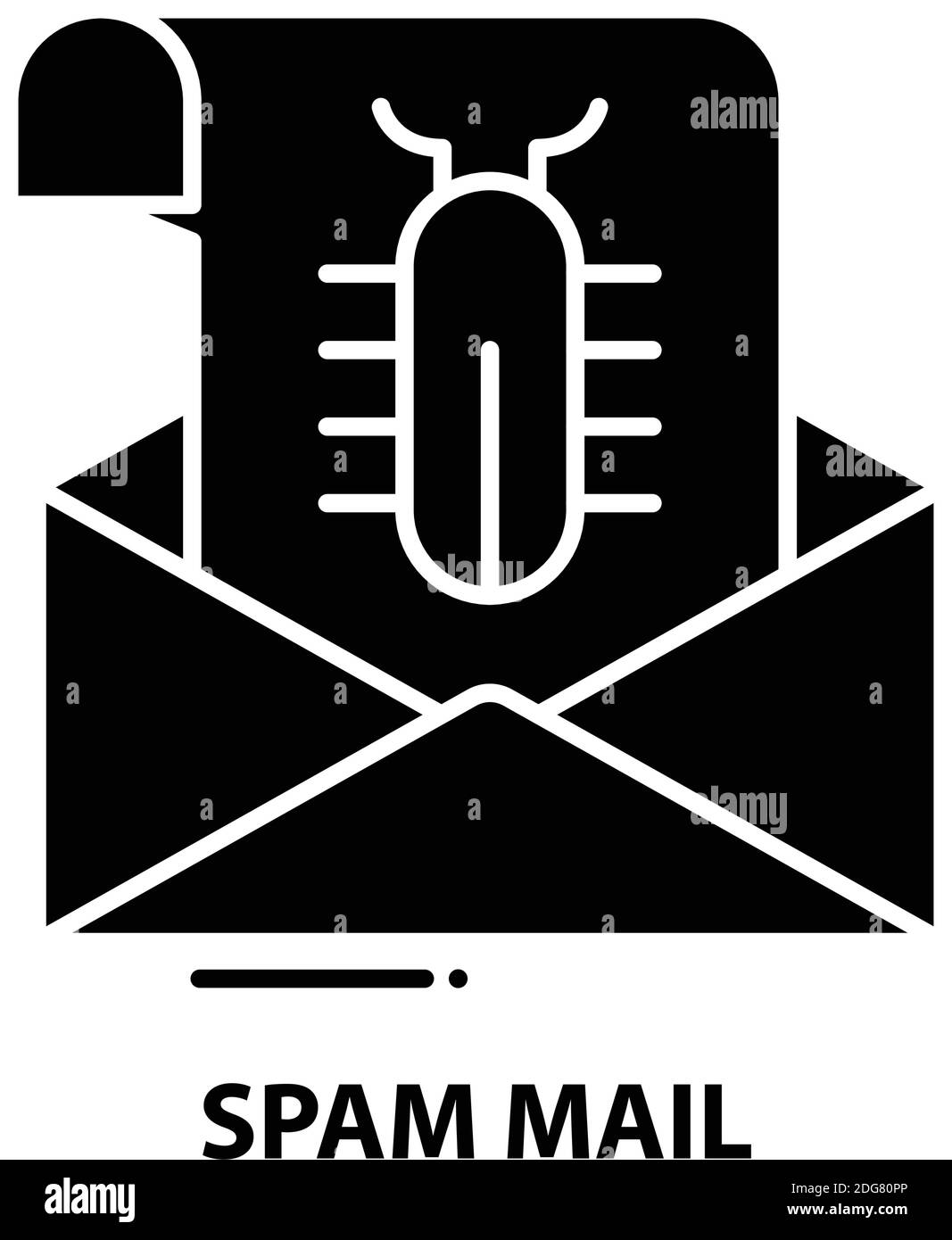 spam mail icon, black vector sign with editable strokes, concept ...