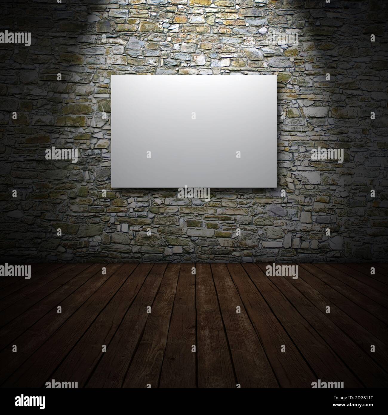 White canvas on stone wall Stock Photo - Alamy