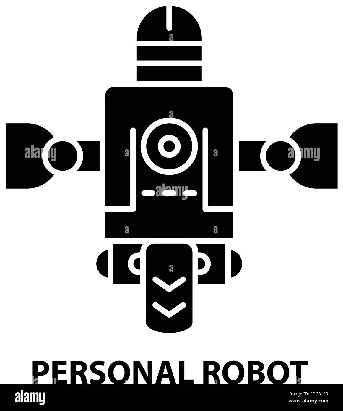 personal robot icon, black vector sign with editable strokes, concept ...
