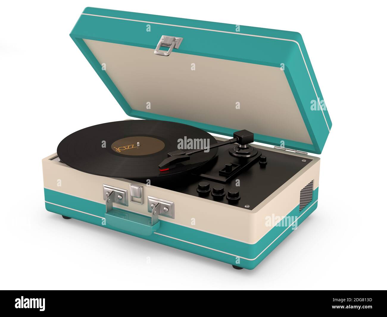 Retro portable turntable Stock Photo - Alamy
