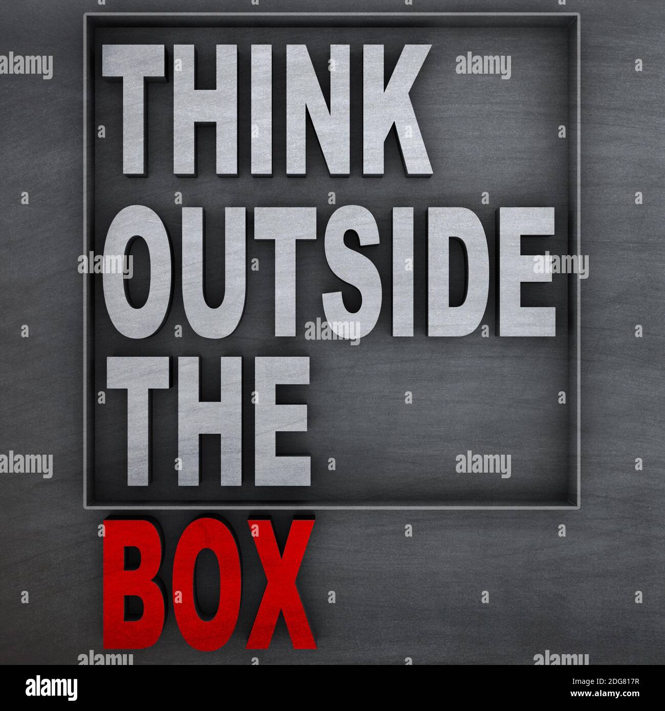 Concept of think outside the box Stock Photo - Alamy