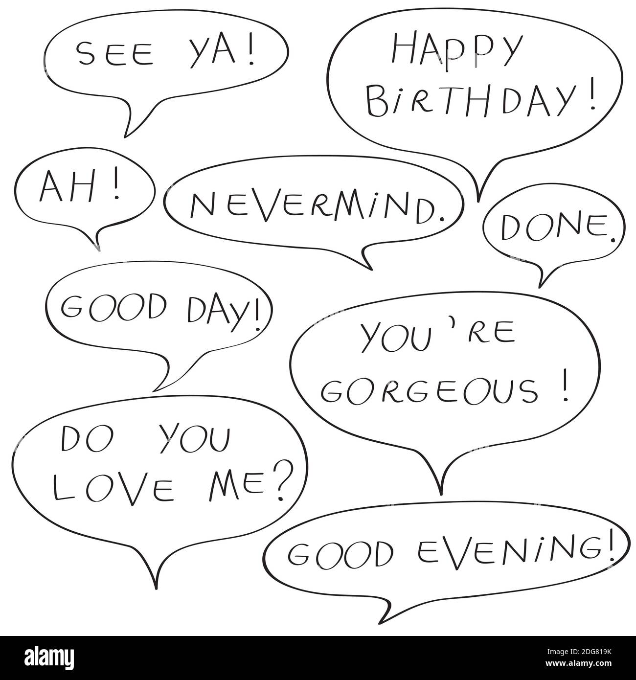 Speech bubble doodles Stock Photo - Alamy