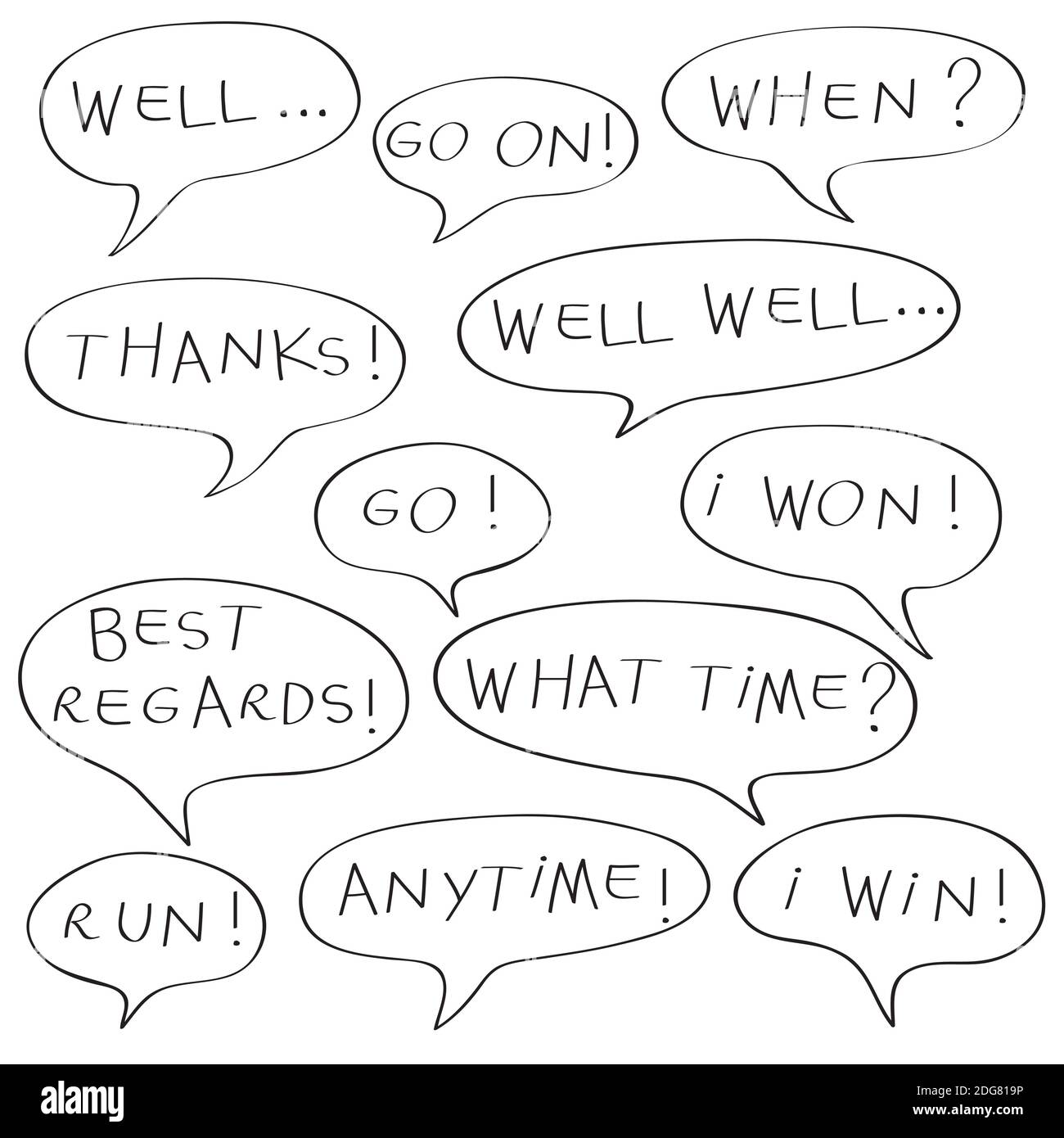 Cartoon bubble words Cut Out Stock Images & Pictures - Alamy