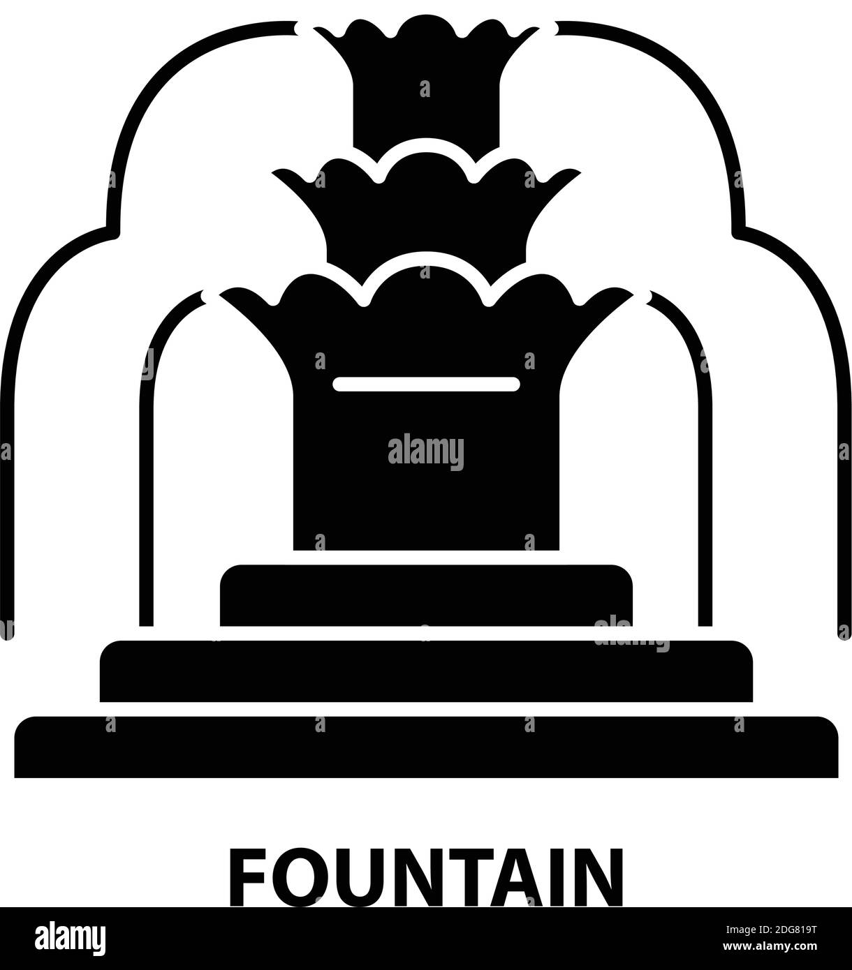 fountain icon, black vector sign with editable strokes, concept ...