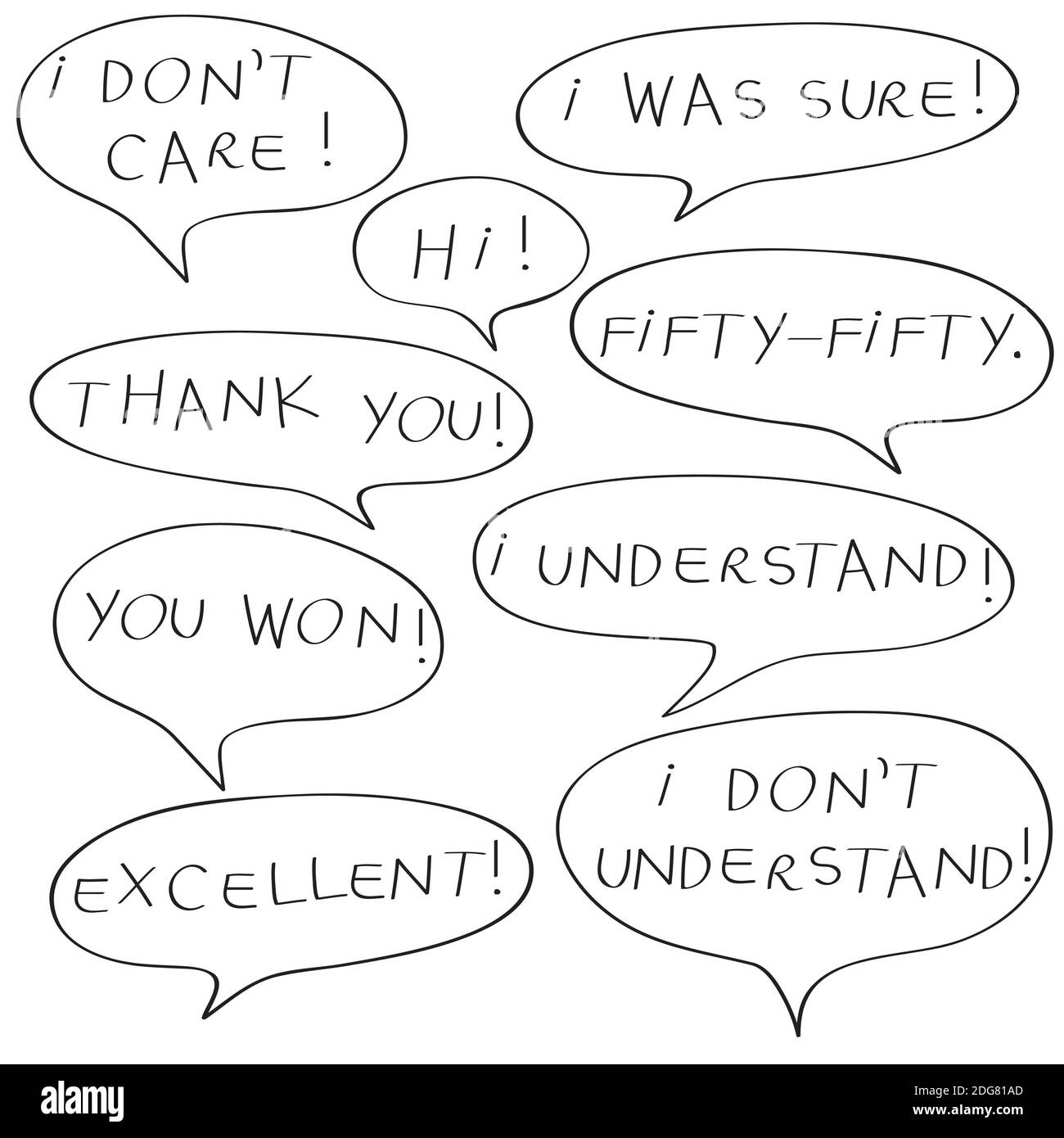 Speech bubble doodle hand Cut Out Stock Images & Pictures - Alamy