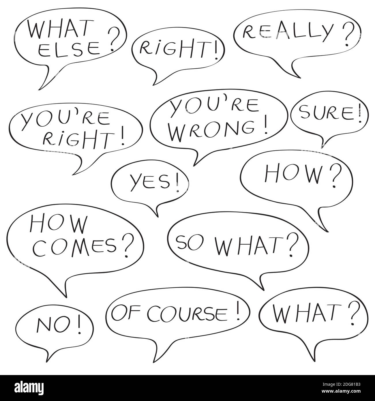 Funny speech bubbles Cut Out Stock Images & Pictures - Alamy
