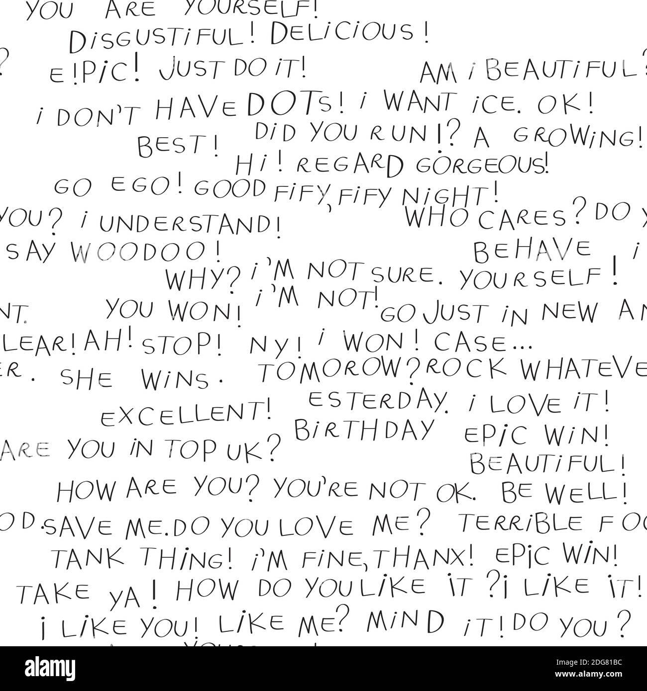 Doodle text pattern Stock Photo - Alamy