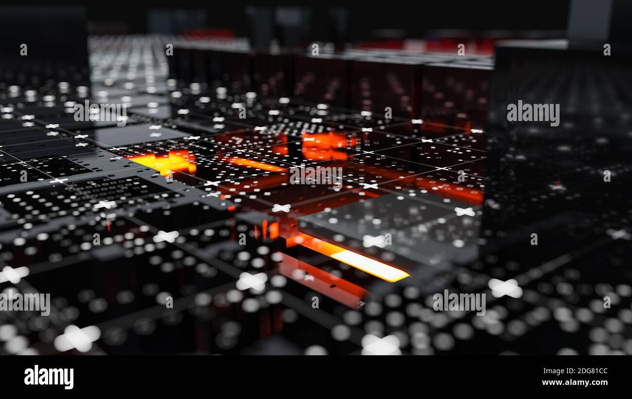 Abstract Central Computer Processors Concept. 3D illustration Stock ...