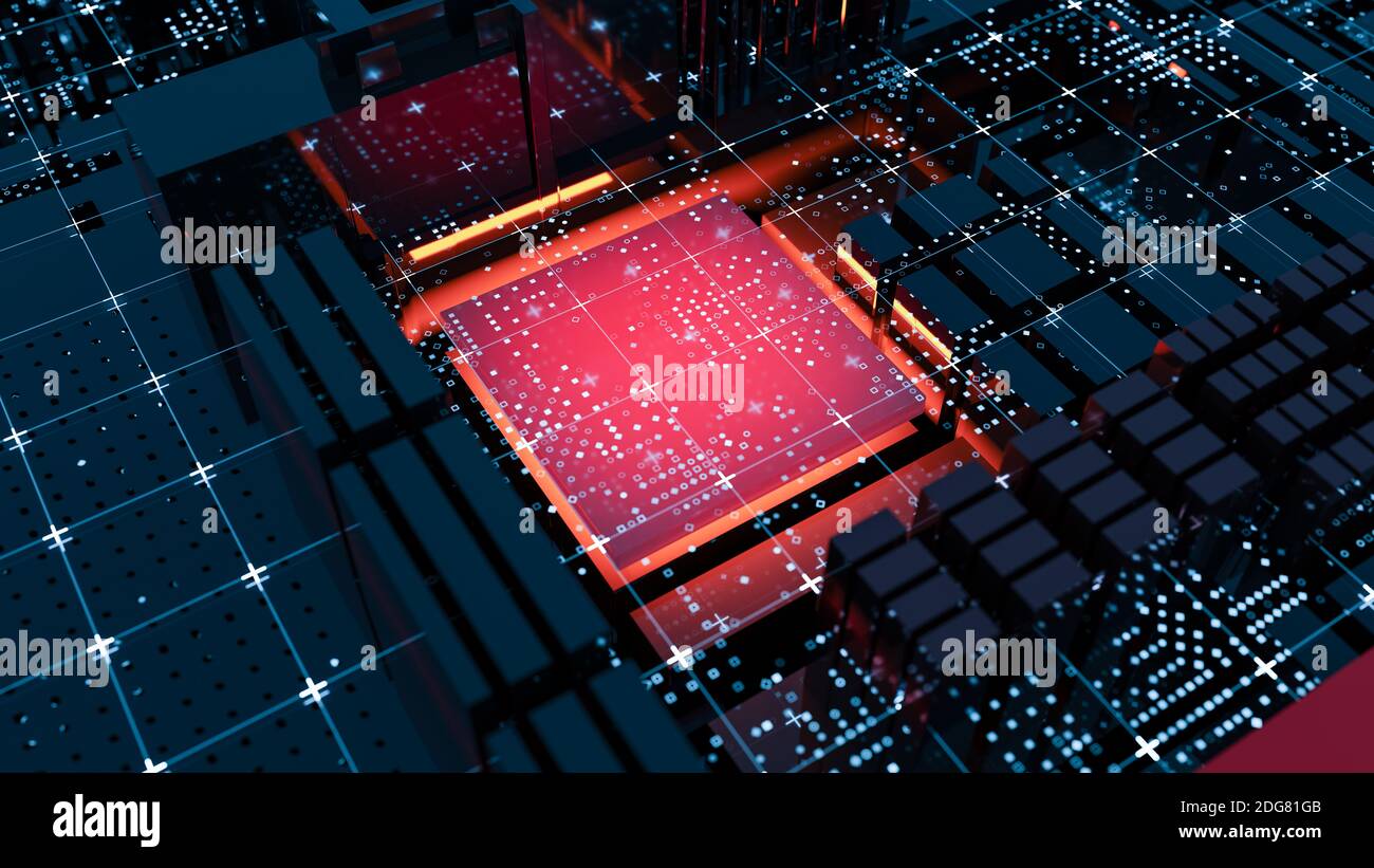 Abstract Central Computer Processors Concept. 3D illustration Stock Photo - Alamy