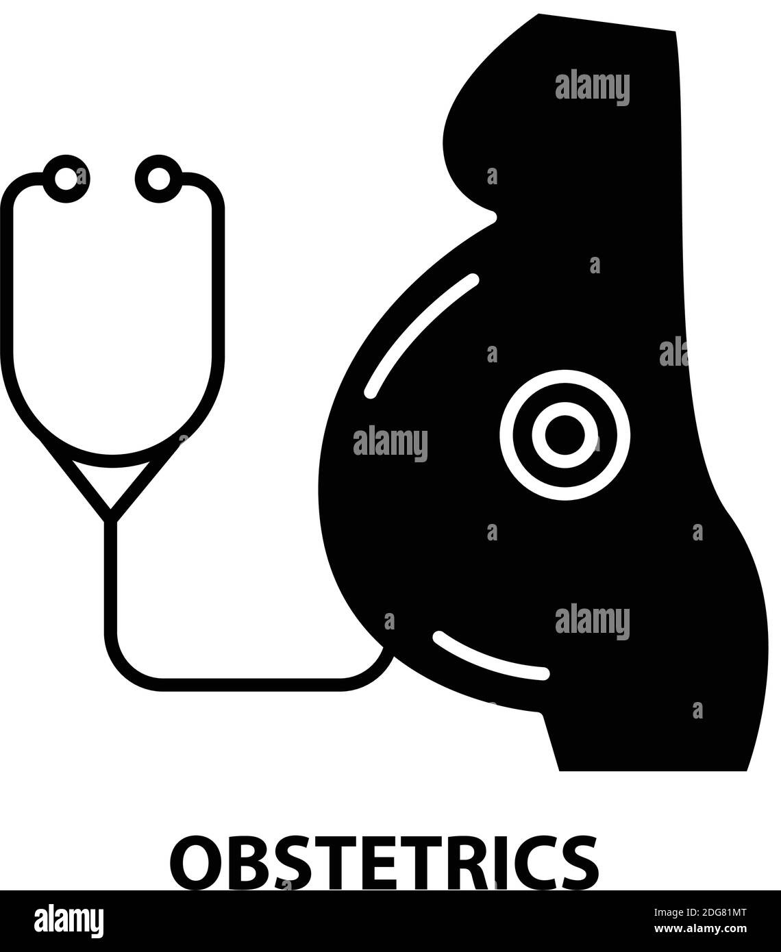 obstetrics icon, black vector sign with editable strokes, concept ...