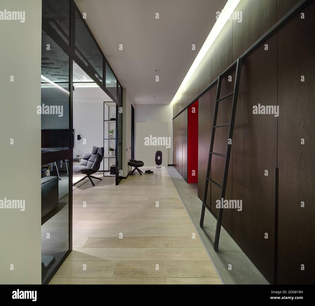 Hall in loft style Stock Photo - Alamy