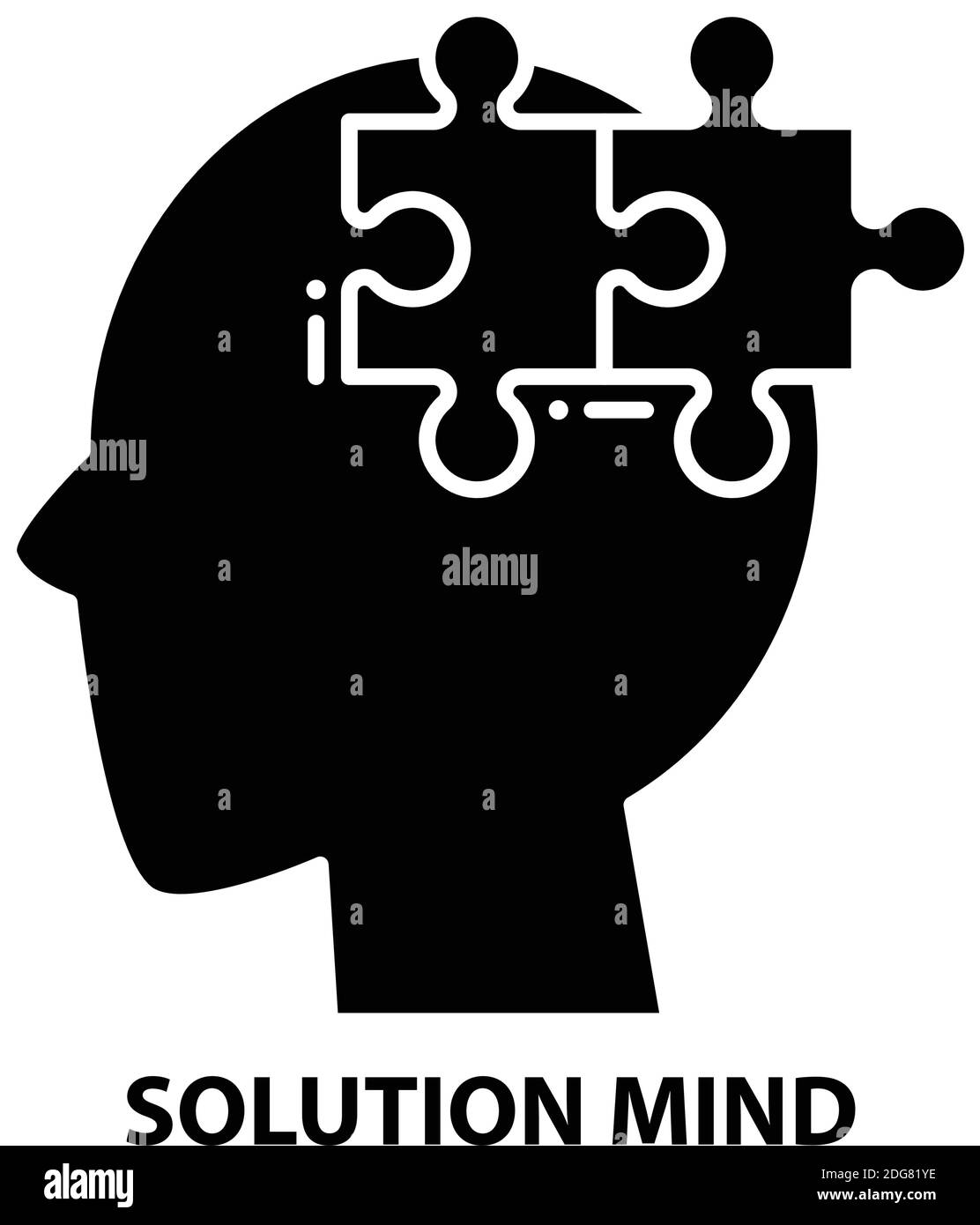 solution mind icon, black vector sign with editable strokes, concept ...
