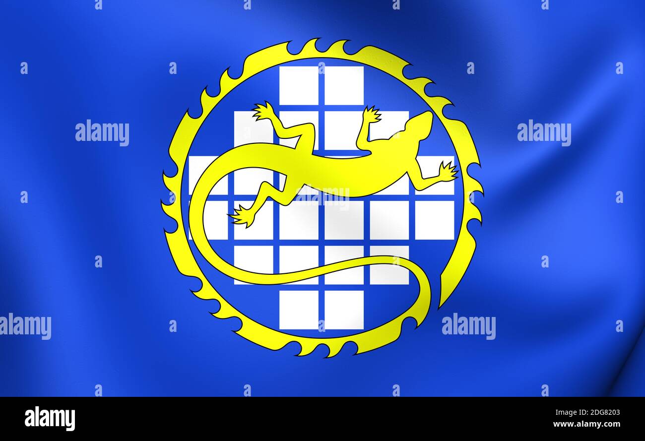 3D Flag of the Ozyorsk Stock Photo - Alamy