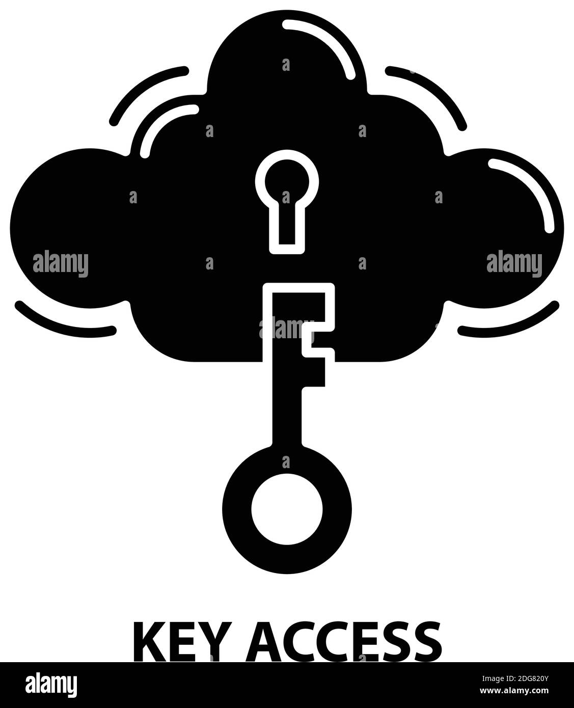 key access icon, black vector sign with editable strokes, concept ...