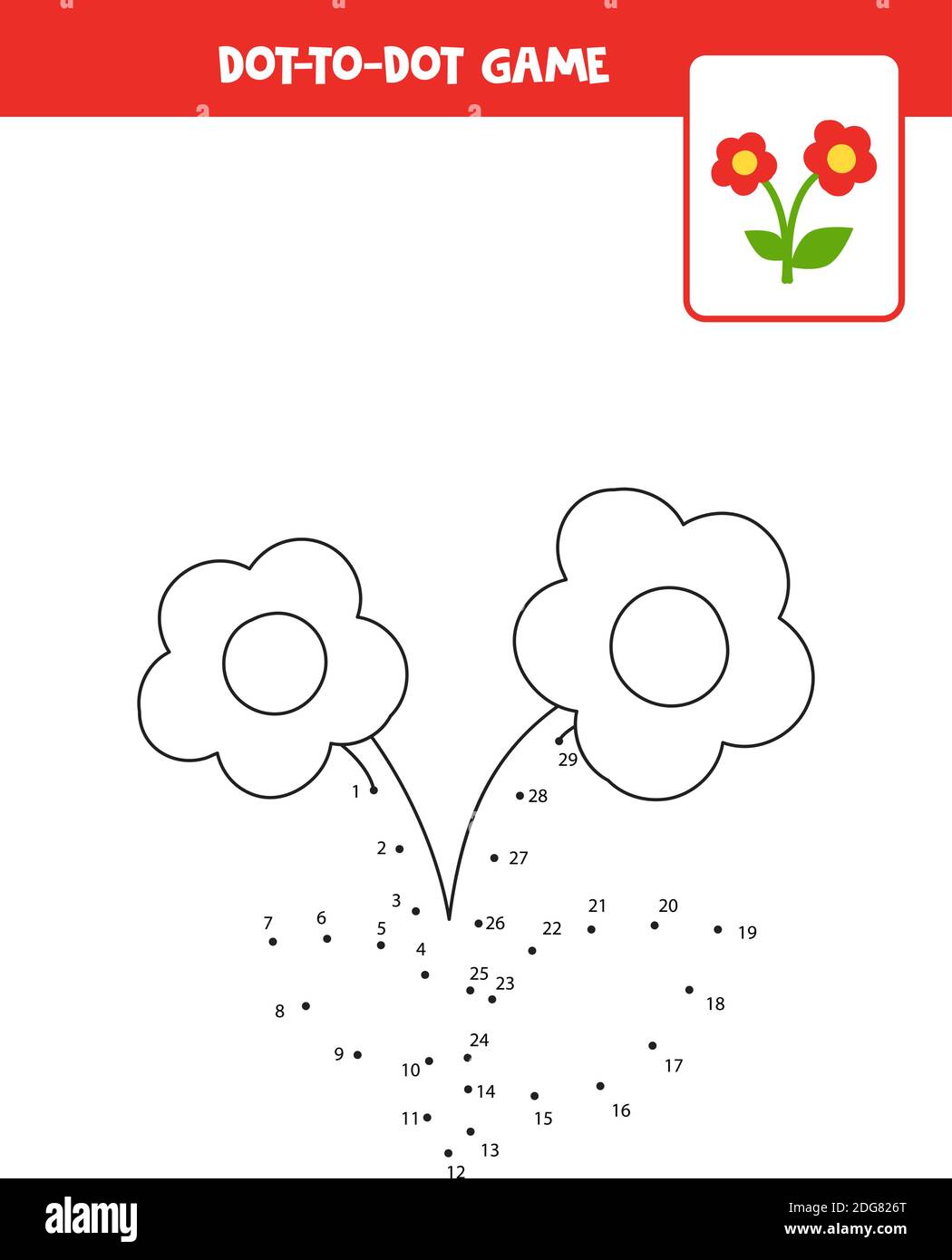 Handwriting practice for kids. Dot to dot with cute flower Stock Vector ...