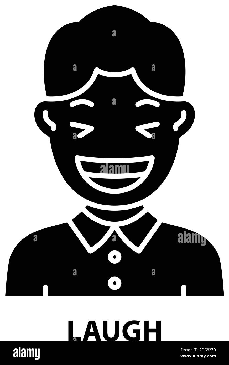 laugh icon, black vector sign with editable strokes, concept ...