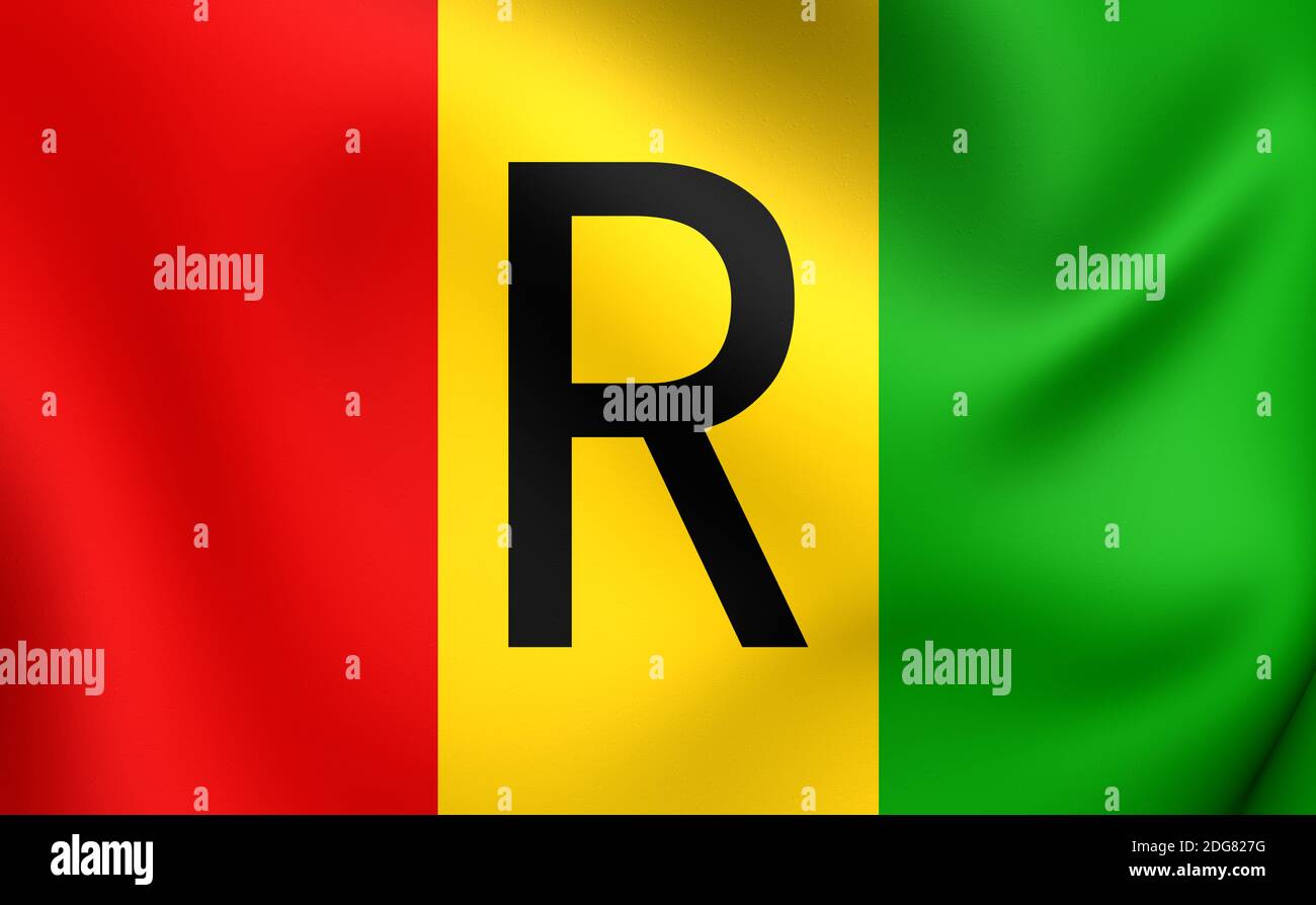 3D Flag of the Rwanda (1962-2001). Close Up Stock Photo - Alamy