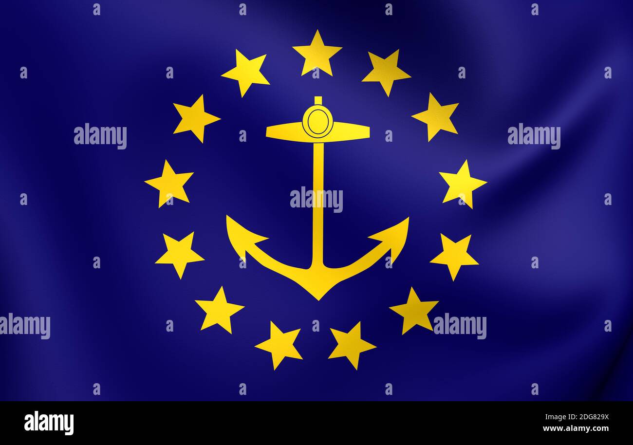 3D Flag of the Rhode Island (1882-1897). Close Up Stock Photo - Alamy
