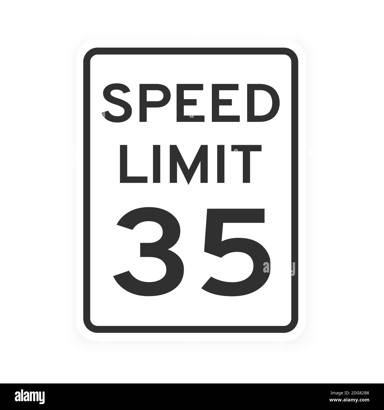 Speed limit 35 road traffic icon sign flat style design vector ...