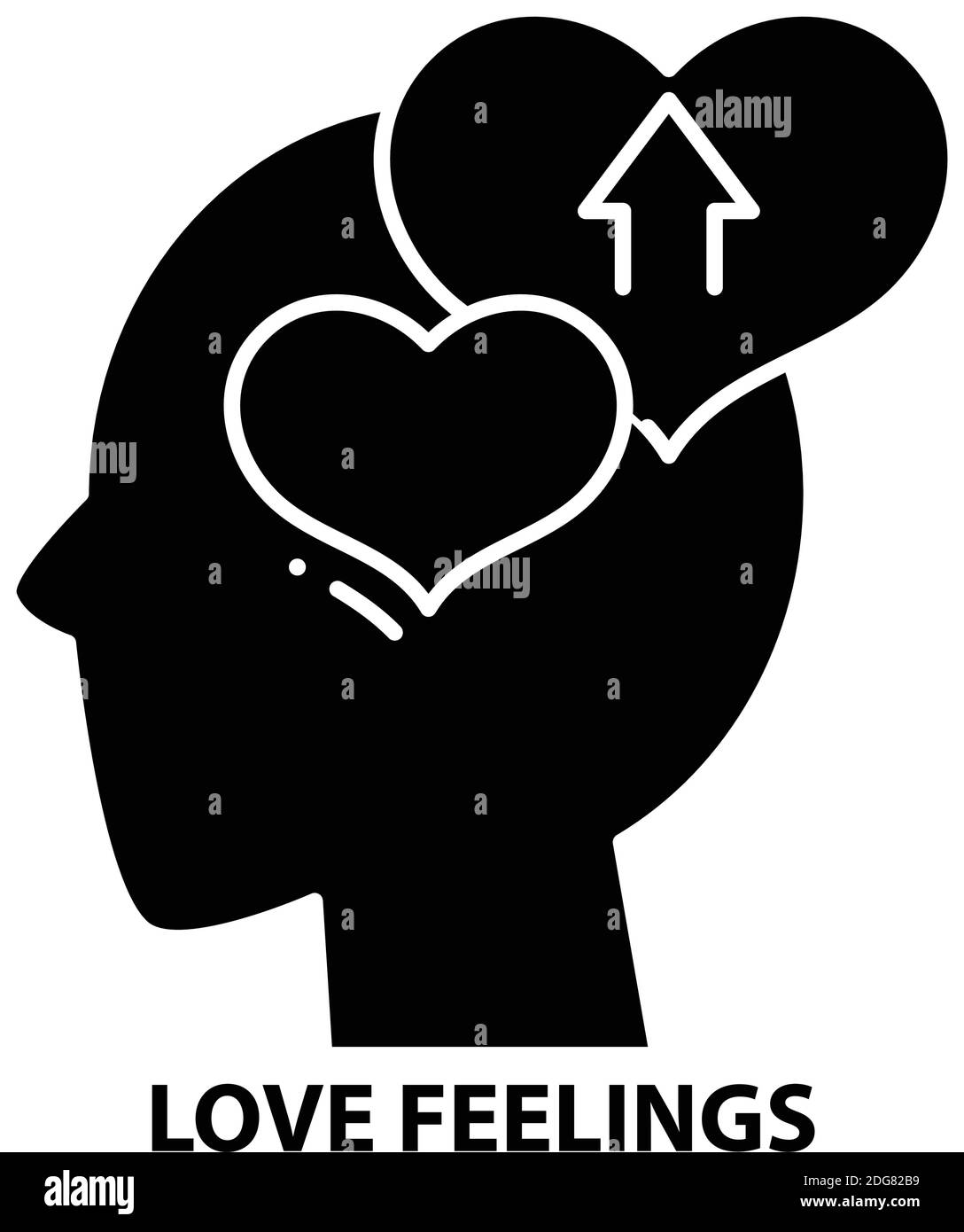 love feelings icon, black vector sign with editable strokes, concept ...