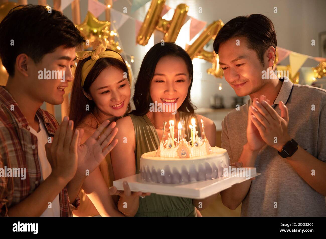 Happy birthday young friends Stock Photo - Alamy