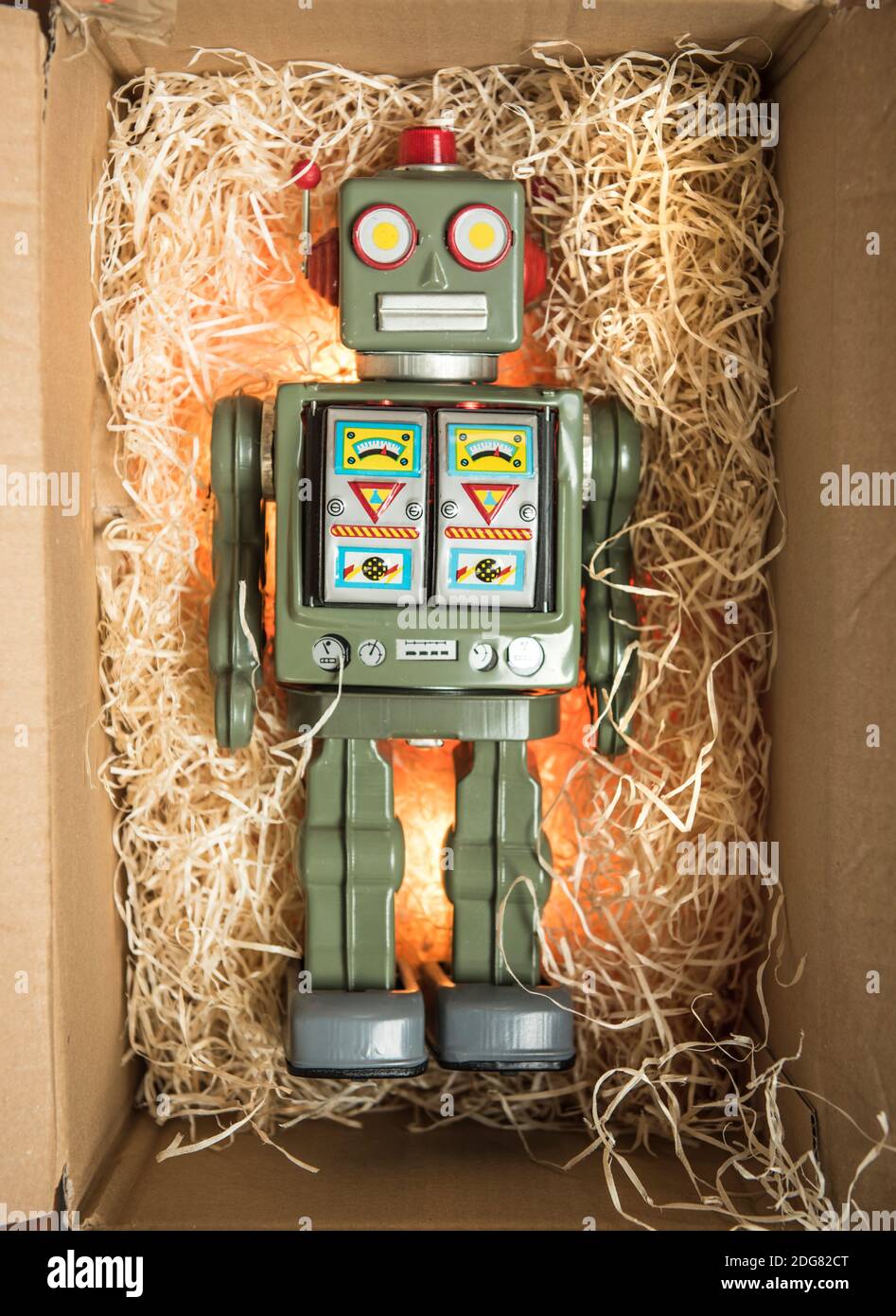 Robot in Box Stock Photo - Alamy