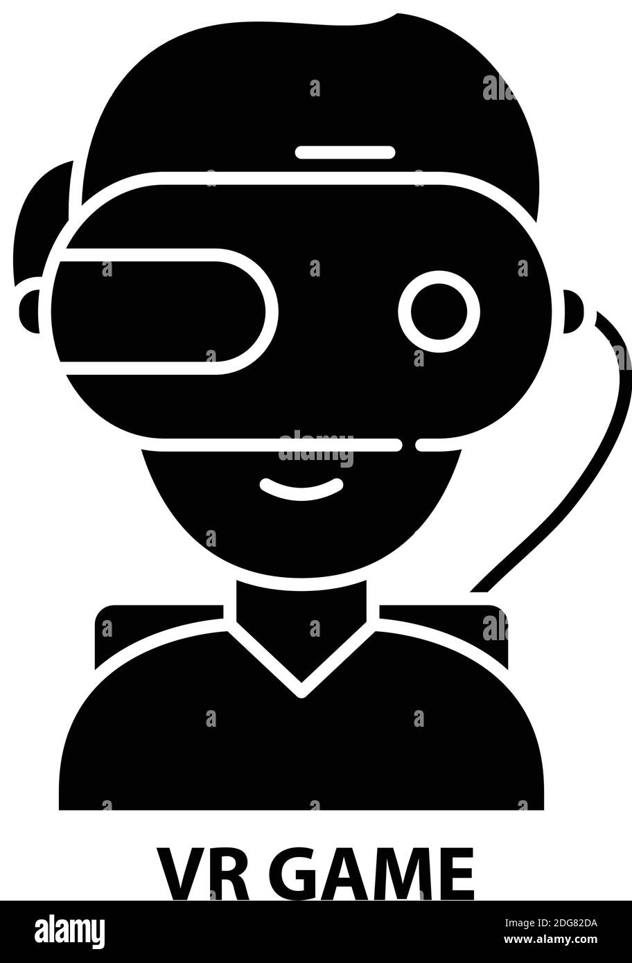 vr game icon, black vector sign with editable strokes, concept illustration Stock Vector Image ...