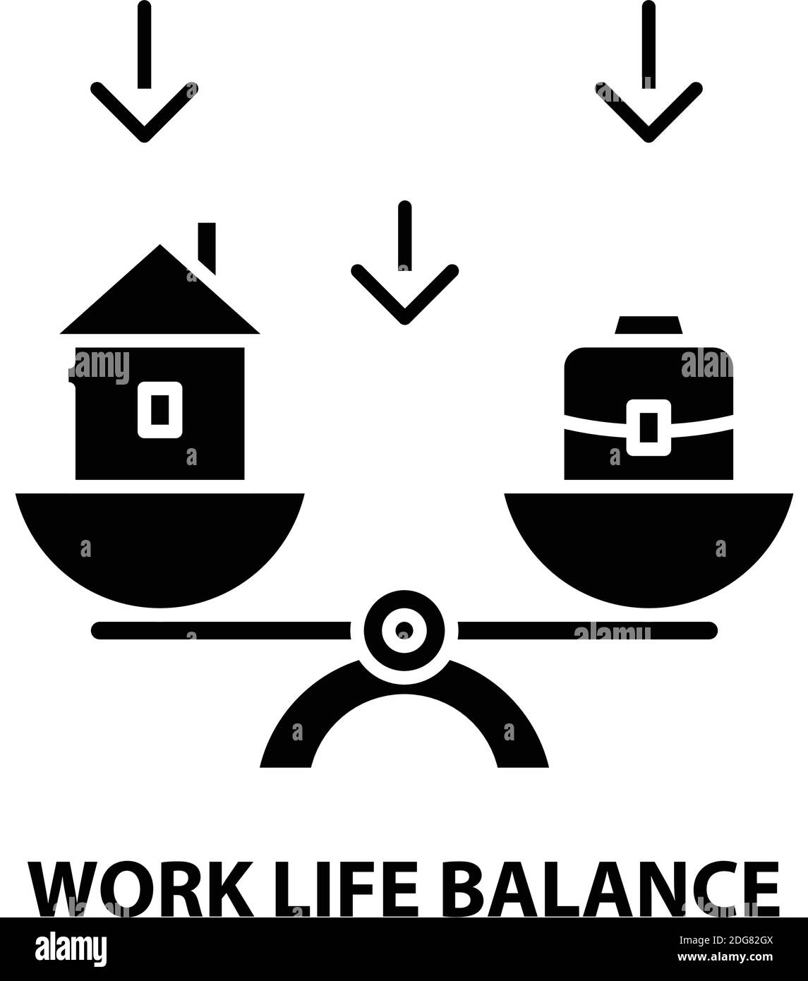 work life balance icon, black vector sign with editable strokes ...
